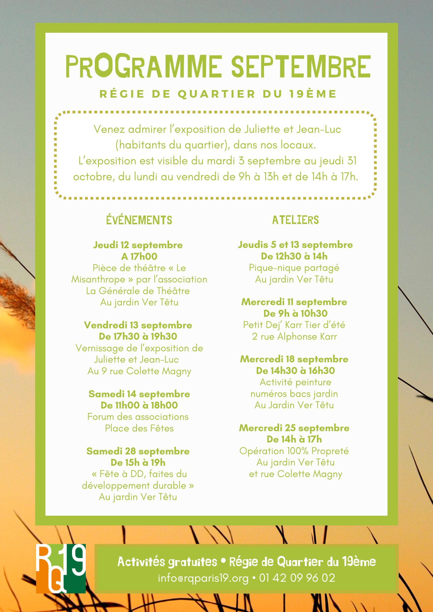 Programme Septembre 2024